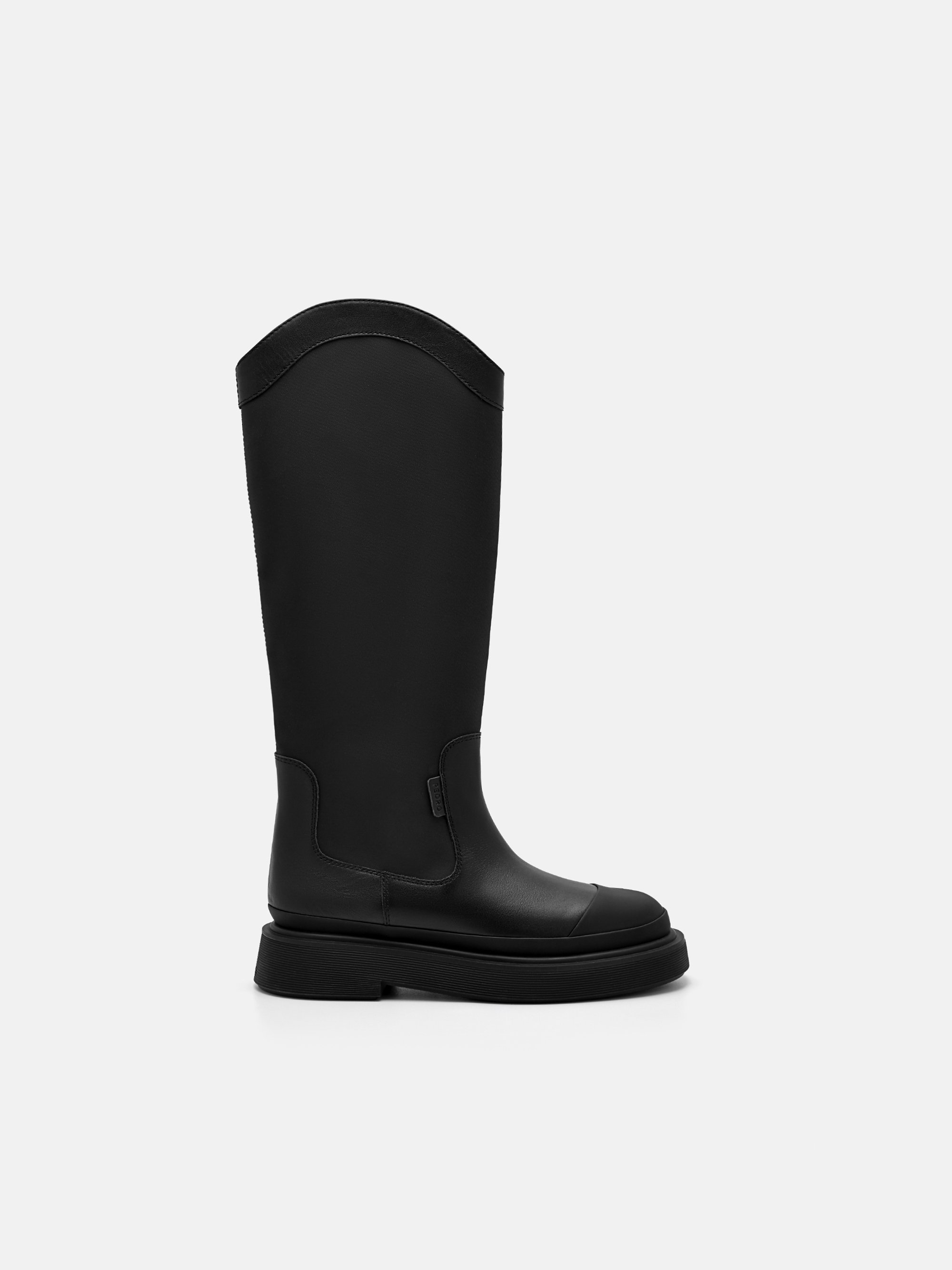 Black Terra Leather Knee Boots - PEDRO International