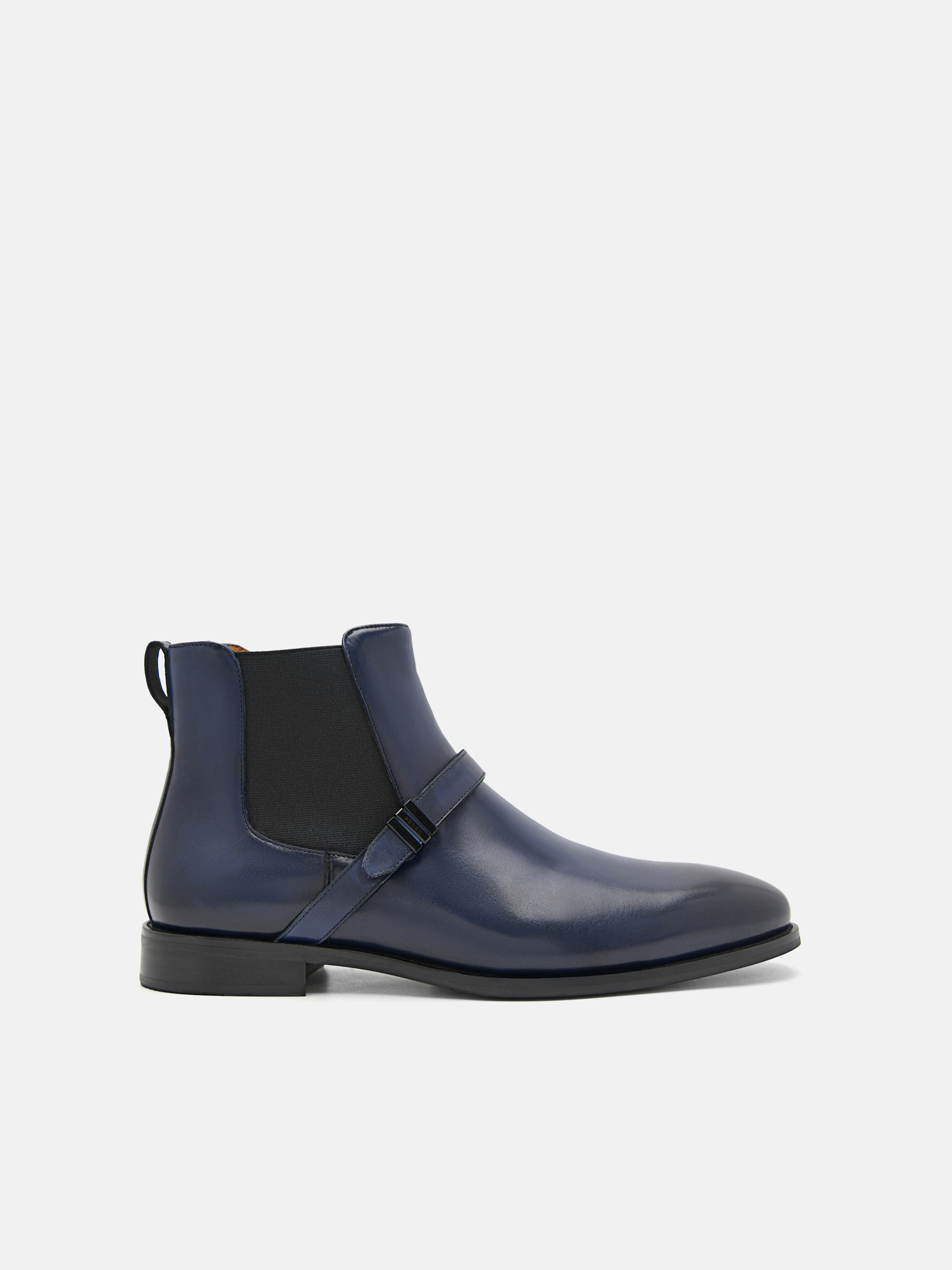 Navy Brooklyn Leather Strapped Boots - PEDRO MO