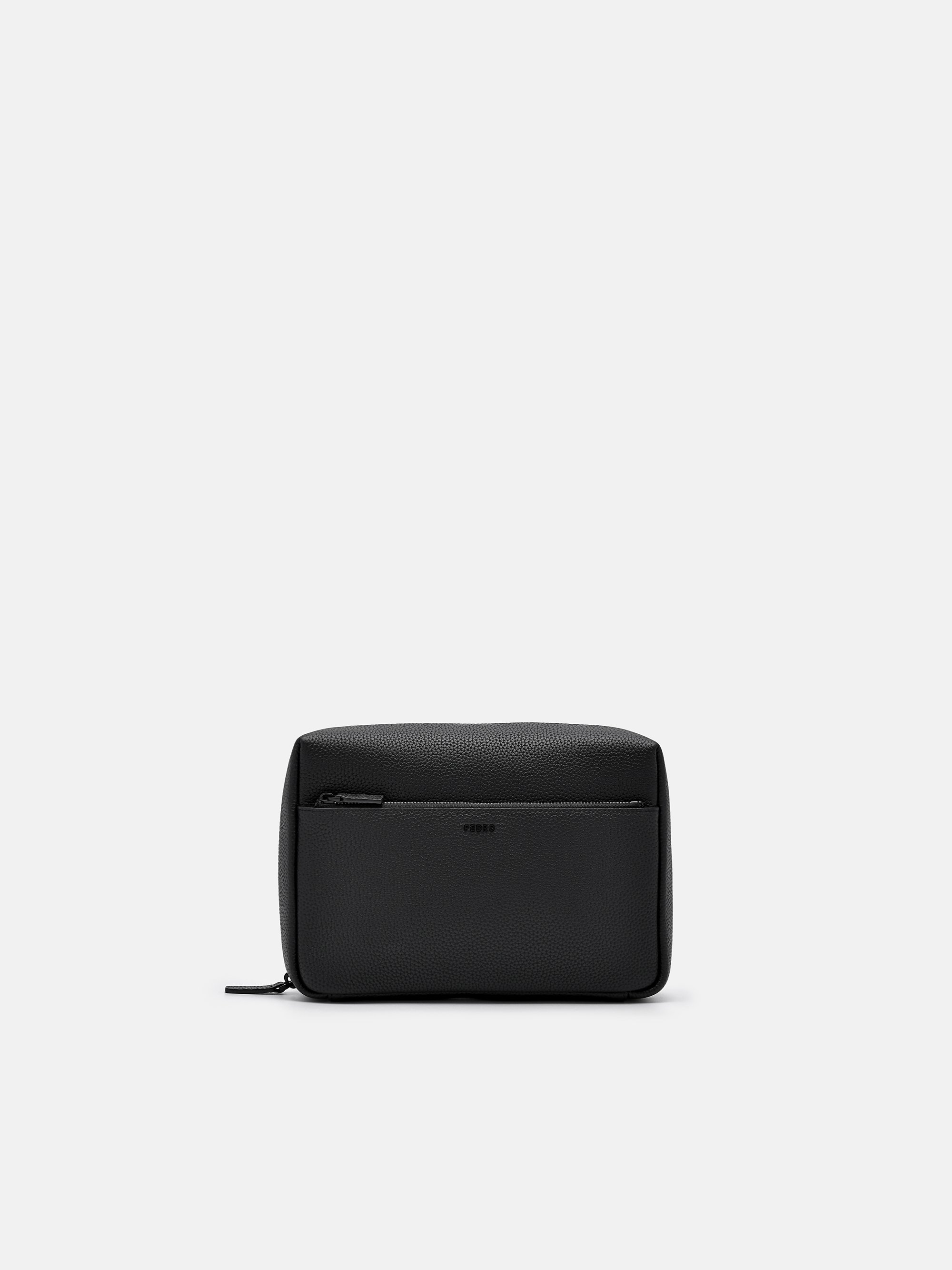 Black Embossed Leather Pouch - PEDRO US