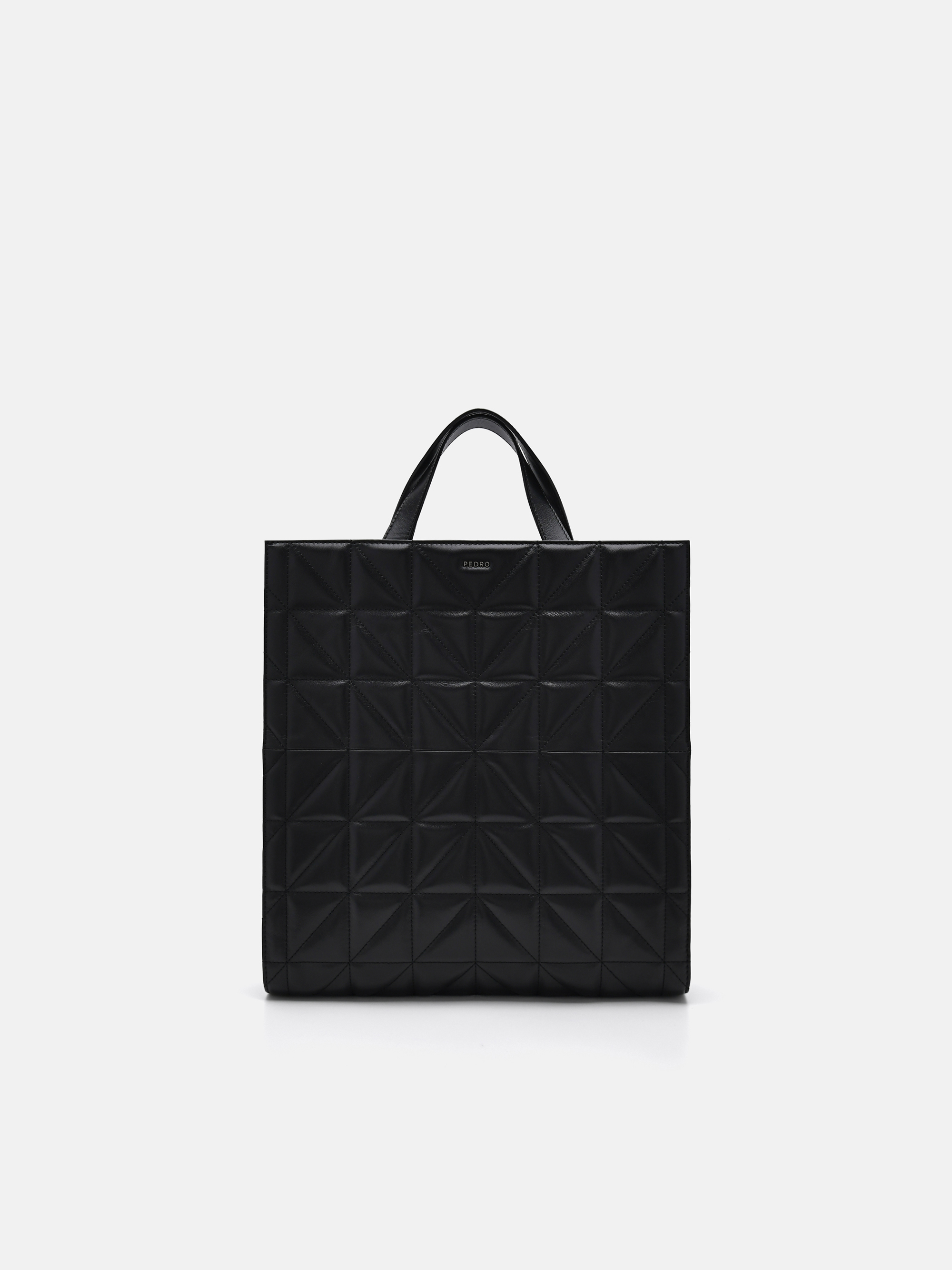Black PEDRO Studio Kayla Leather Tote Bag in Pixel | PEDRO UK