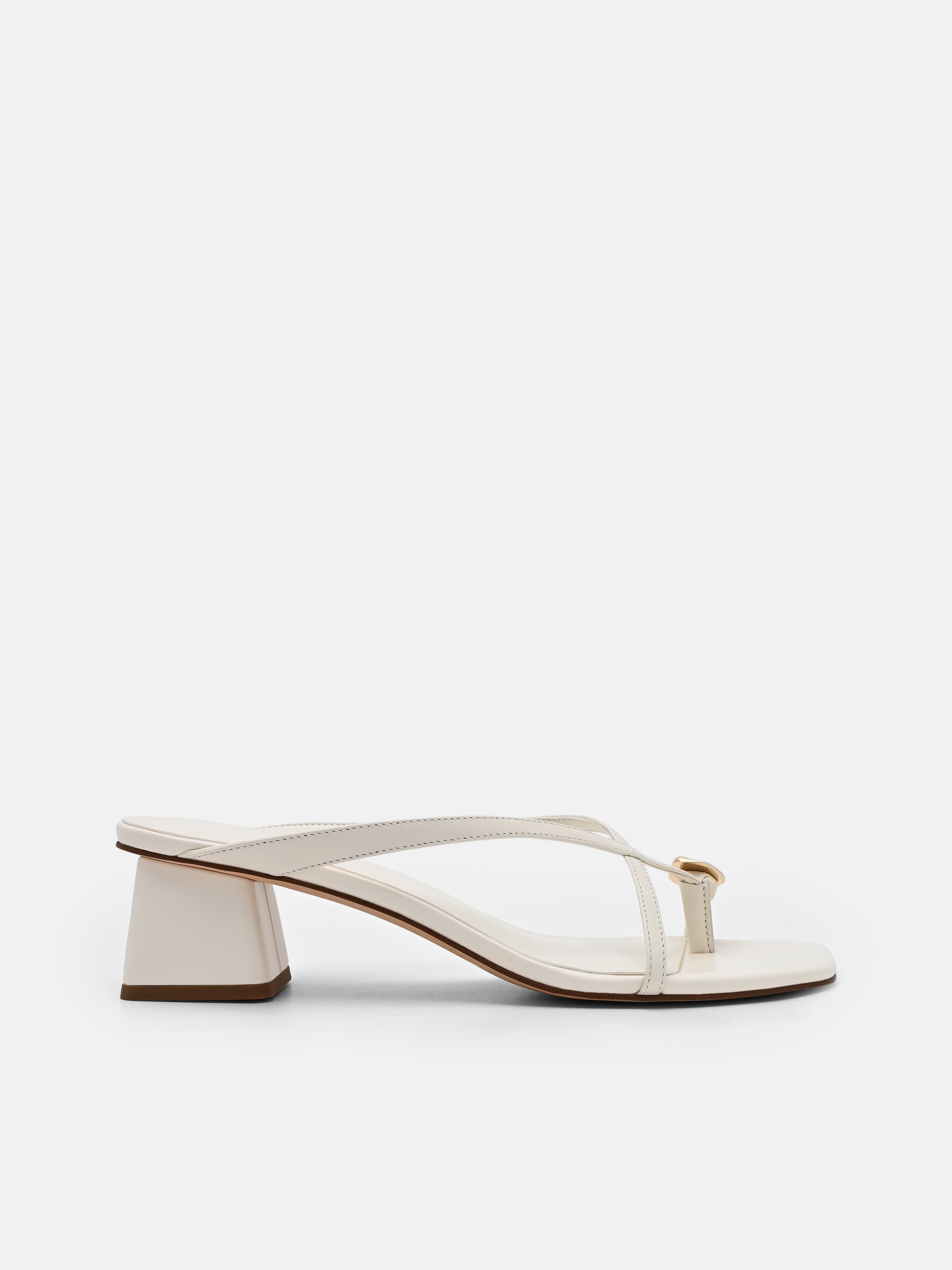 Chalk Alexis Leather Block Heel Sandals - PEDRO SG
