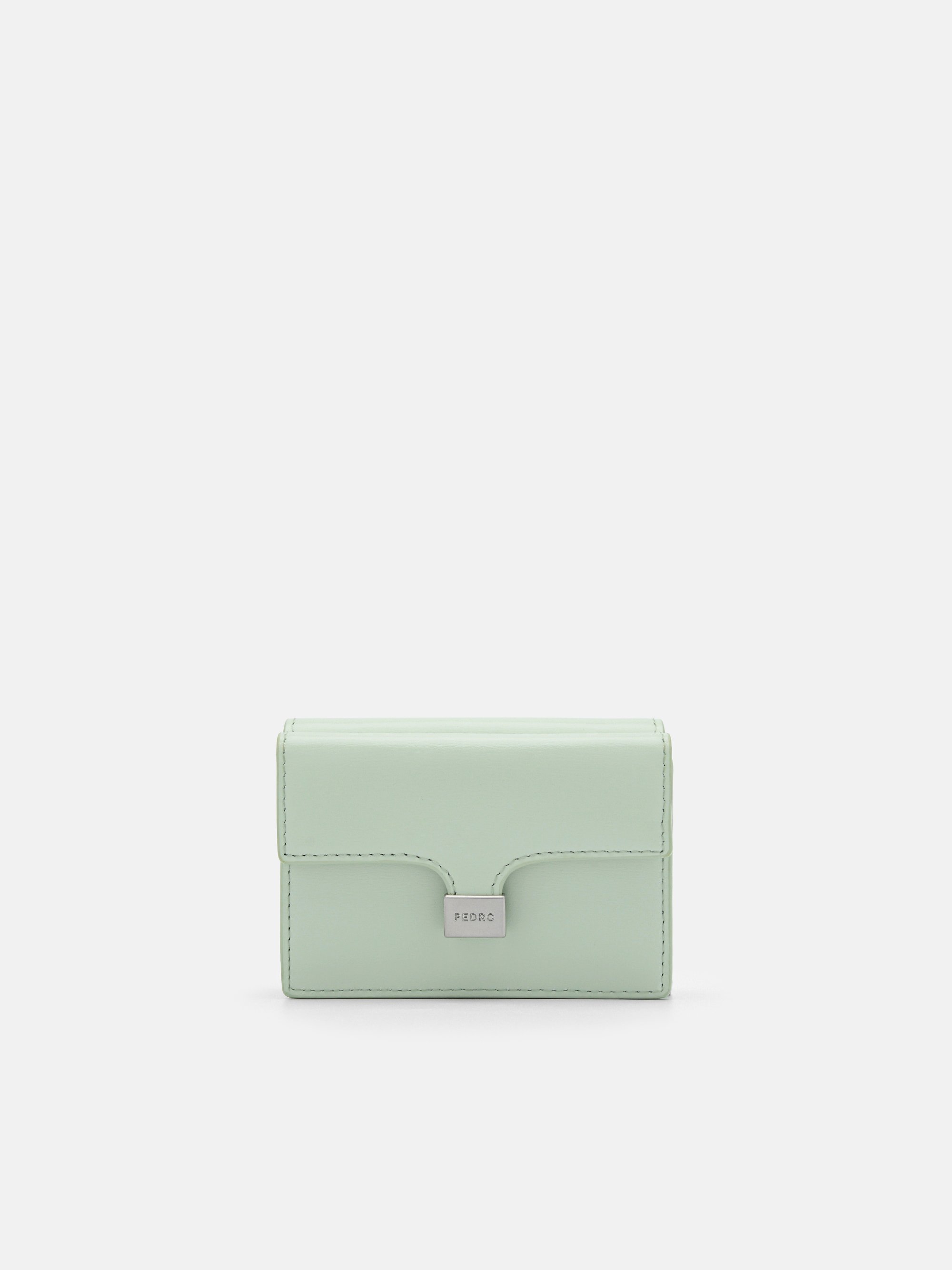 Light Green PEDRO Studio Leather Tri-Fold Wallet - PEDRO SG