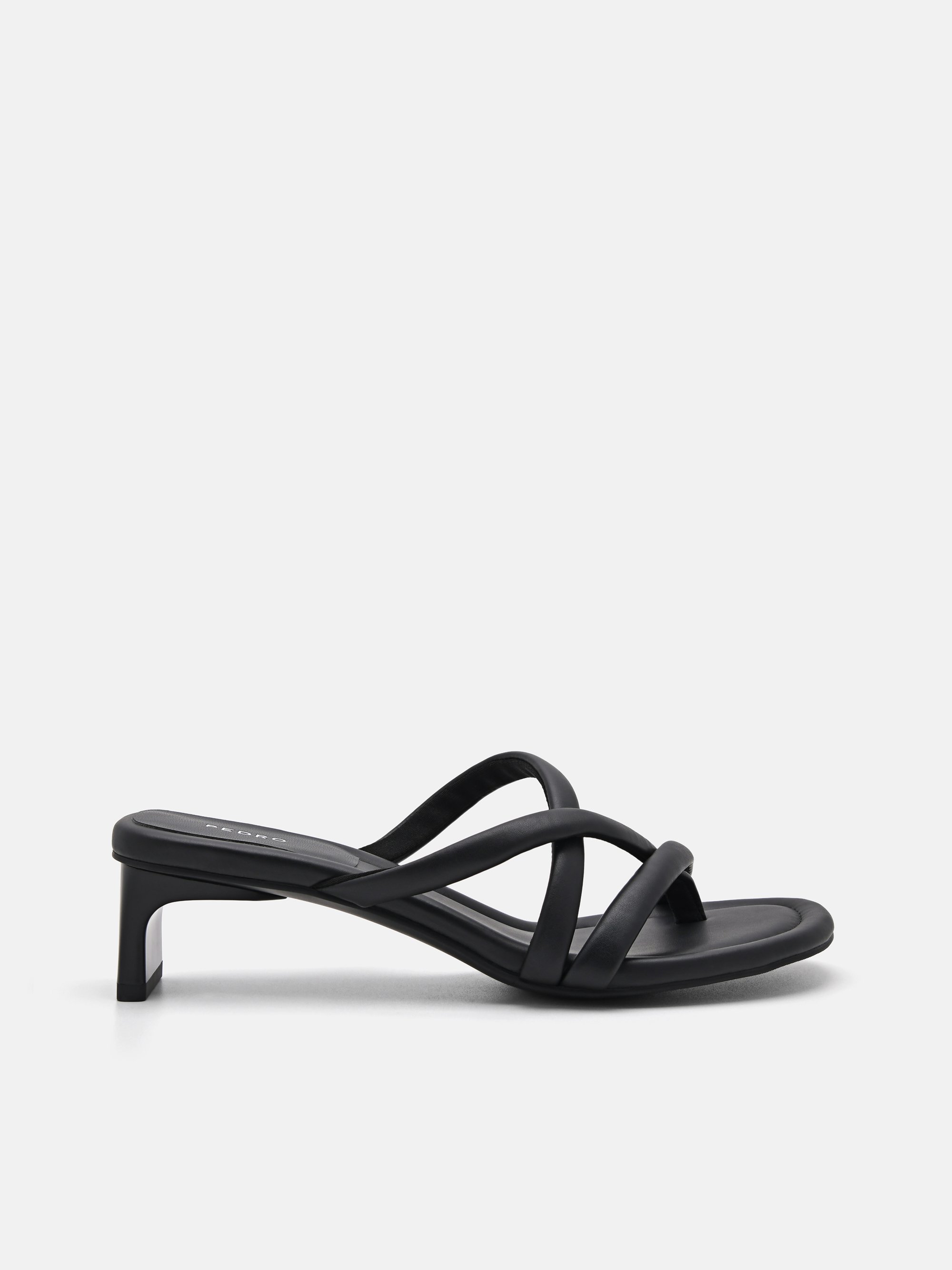Black Izzie Heel Sandals - PEDRO TW