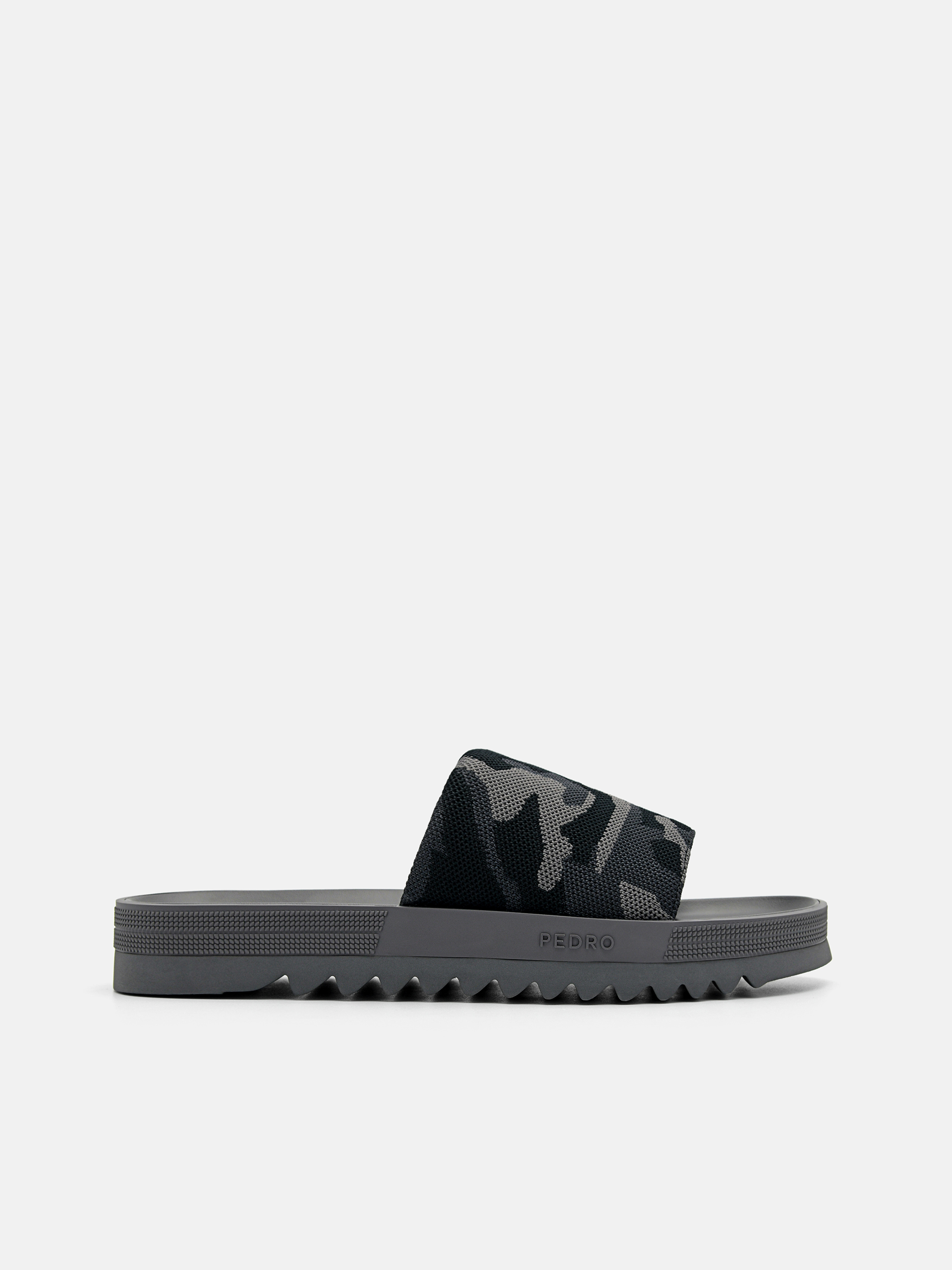 Dark Grey Fabric Slide Sandals - PEDRO US