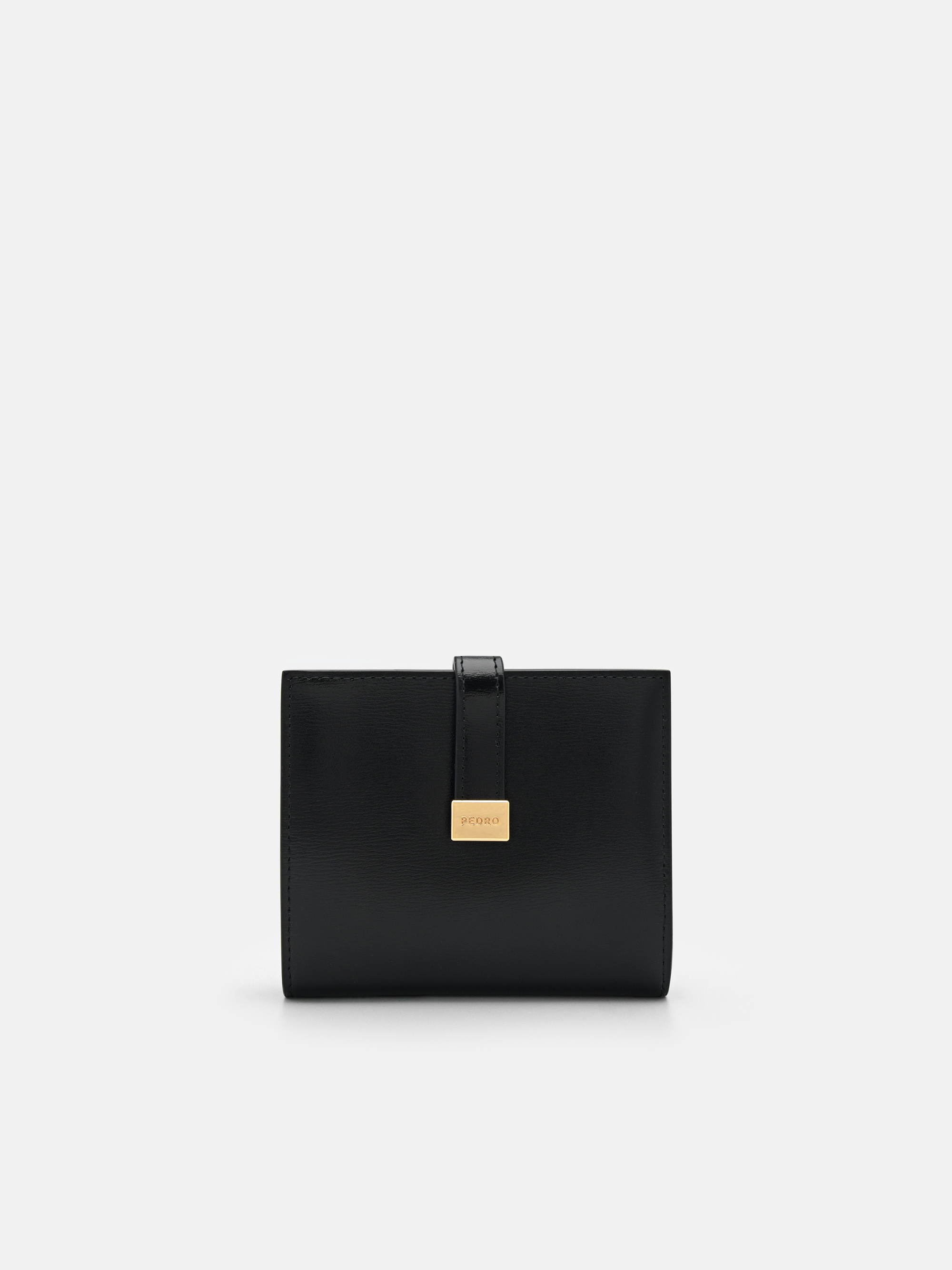 Black PEDRO Studio Farida Leather Bi-Fold Coin Wallet | PEDRO UK