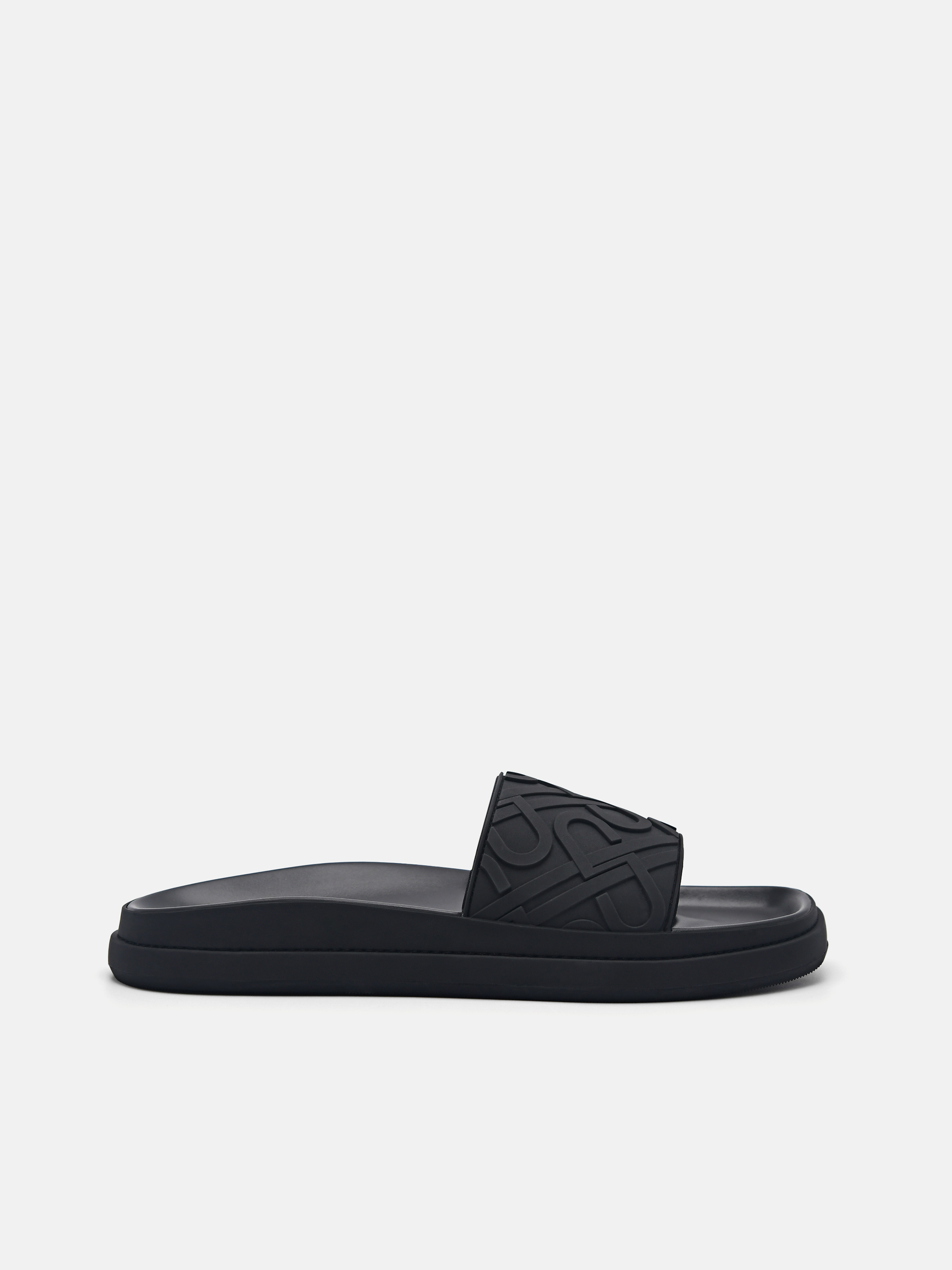 Black PEDRO Icon Embossed Slide Sandals - PEDRO KR