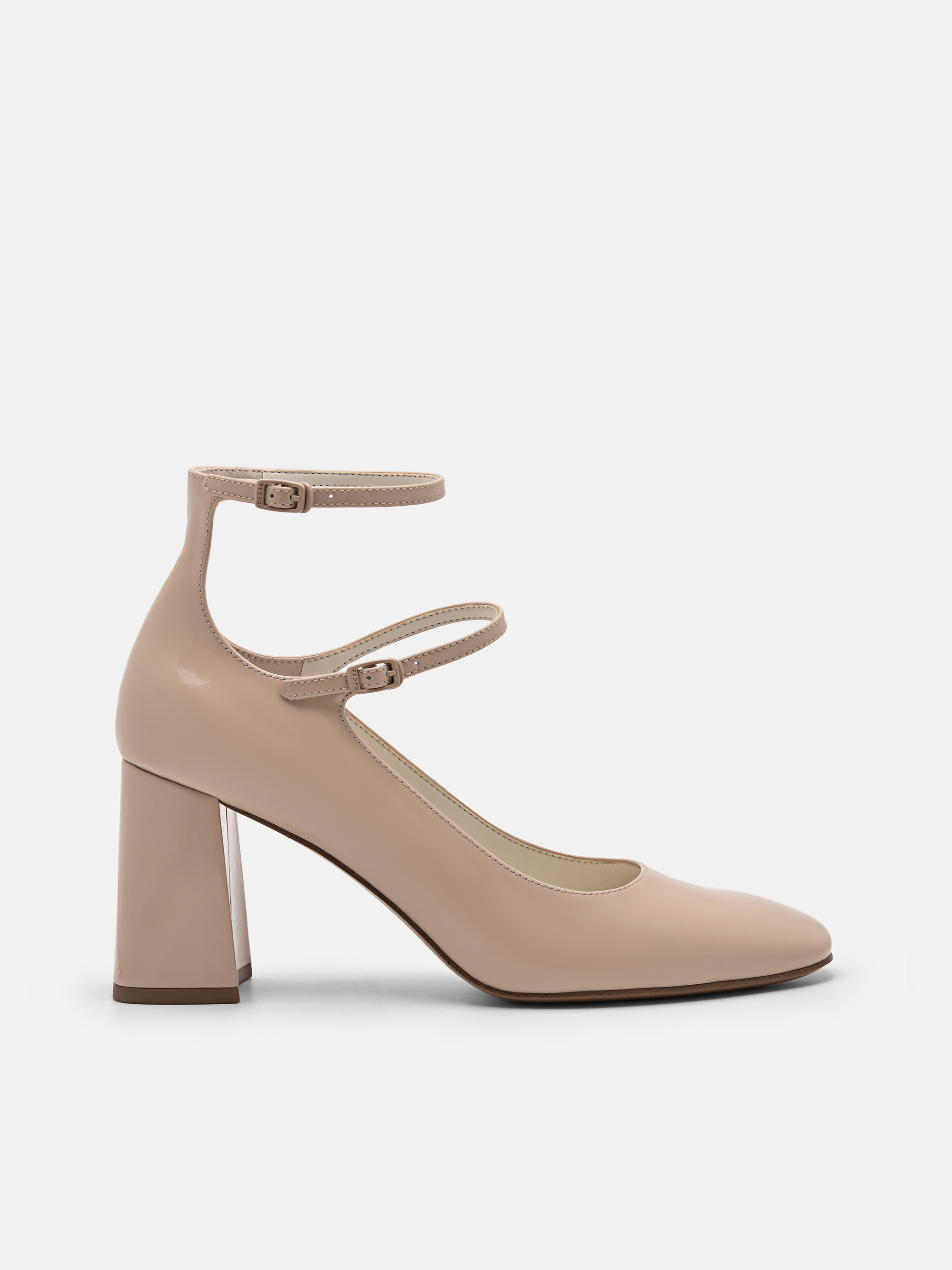 Nude Effie Leather Heel Pumps - PEDRO PH