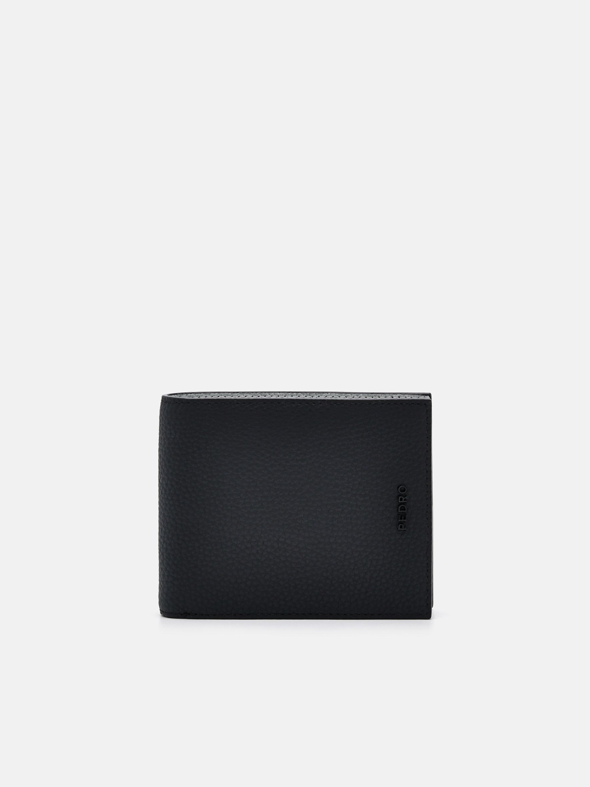 Black Embossed Leather Bi-Fold Wallet with Insert | PEDRO UK