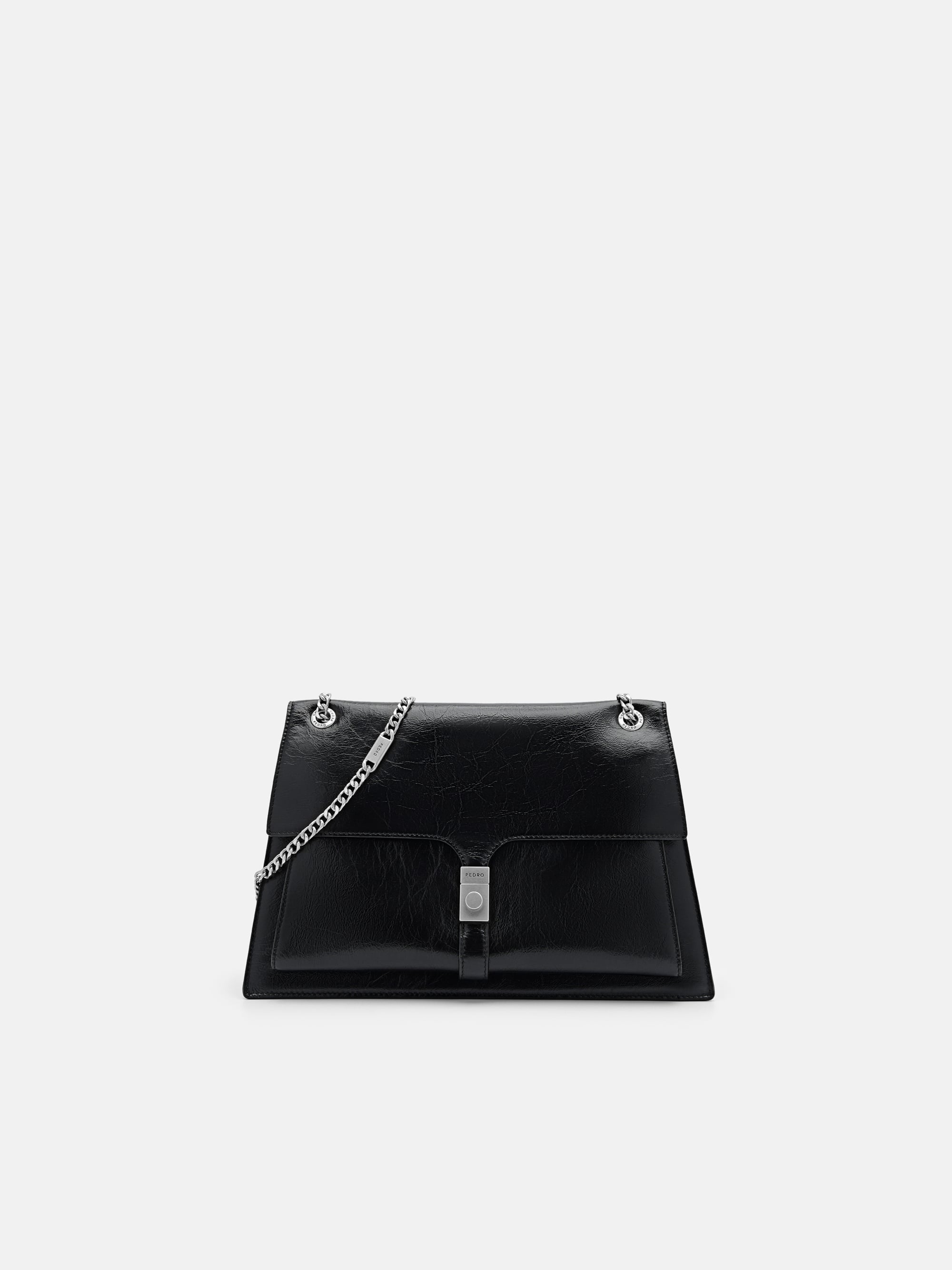 Black PEDRO Studio Farida Leather Shoulder Bag | PEDRO UK
