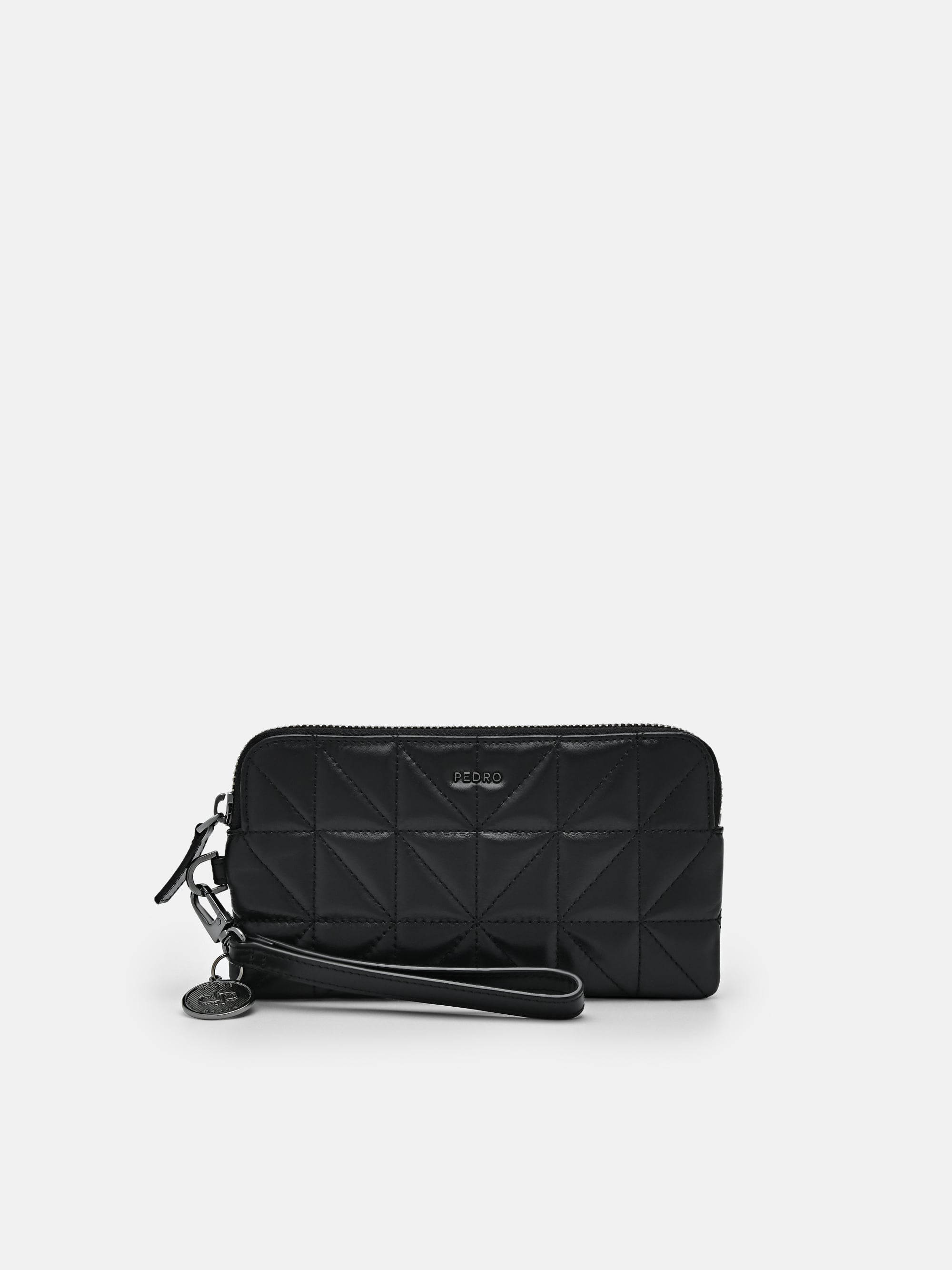 Black PEDRO Studio Leather Pouch in Pixel - PEDRO US