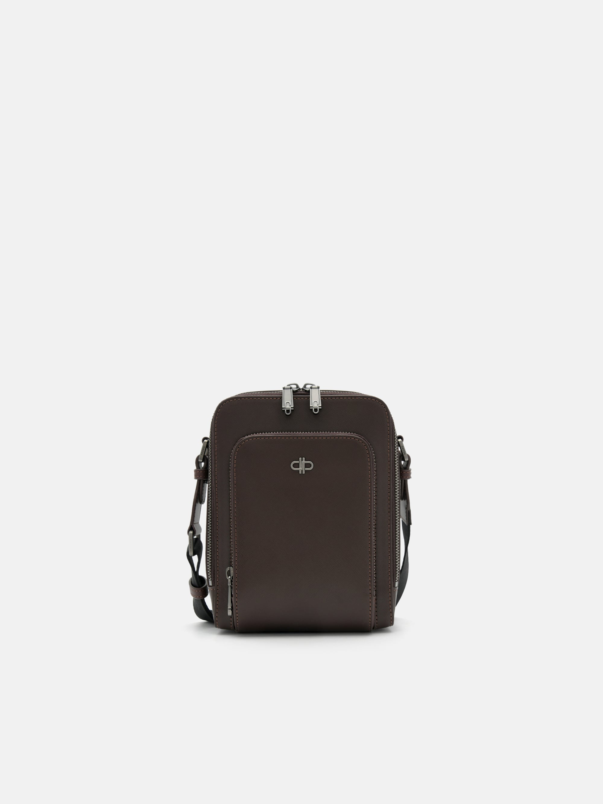 Dark Brown Leather Crossbody Bag - PEDRO SG