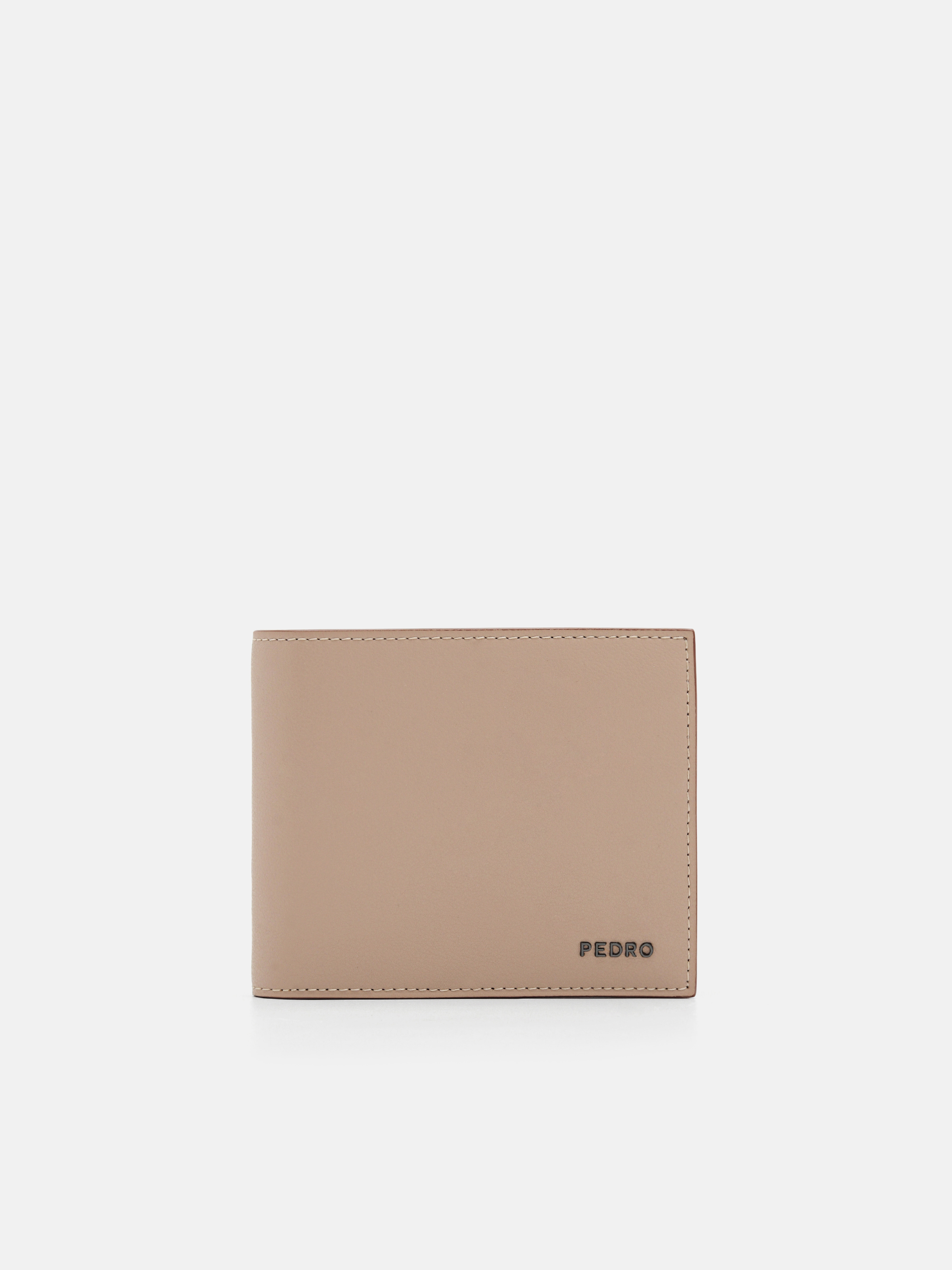 Taupe Leather Bi-Fold Coin Wallet - PEDRO MY