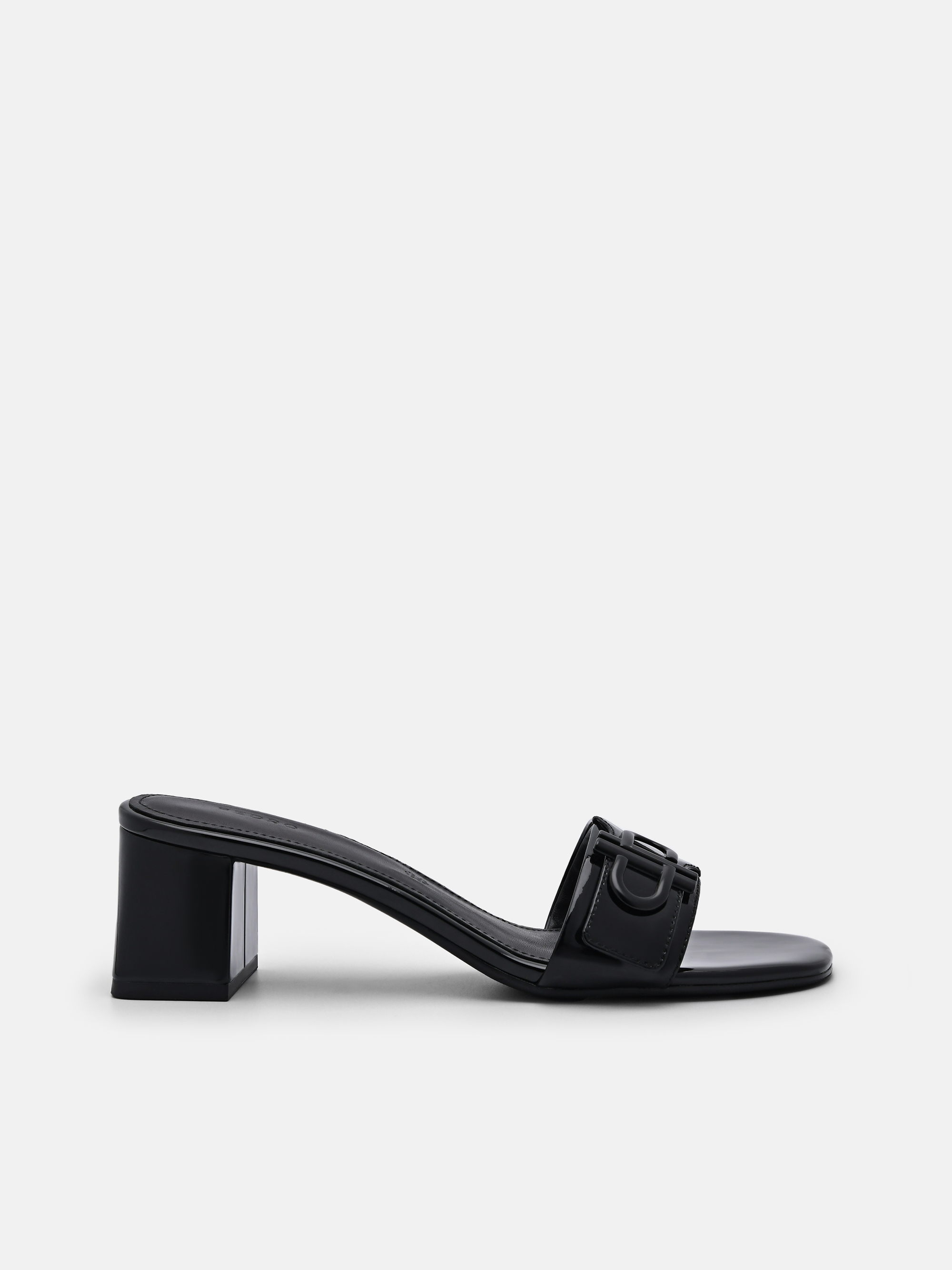 Black PEDRO Icon Leather Heel Sandals - PEDRO International