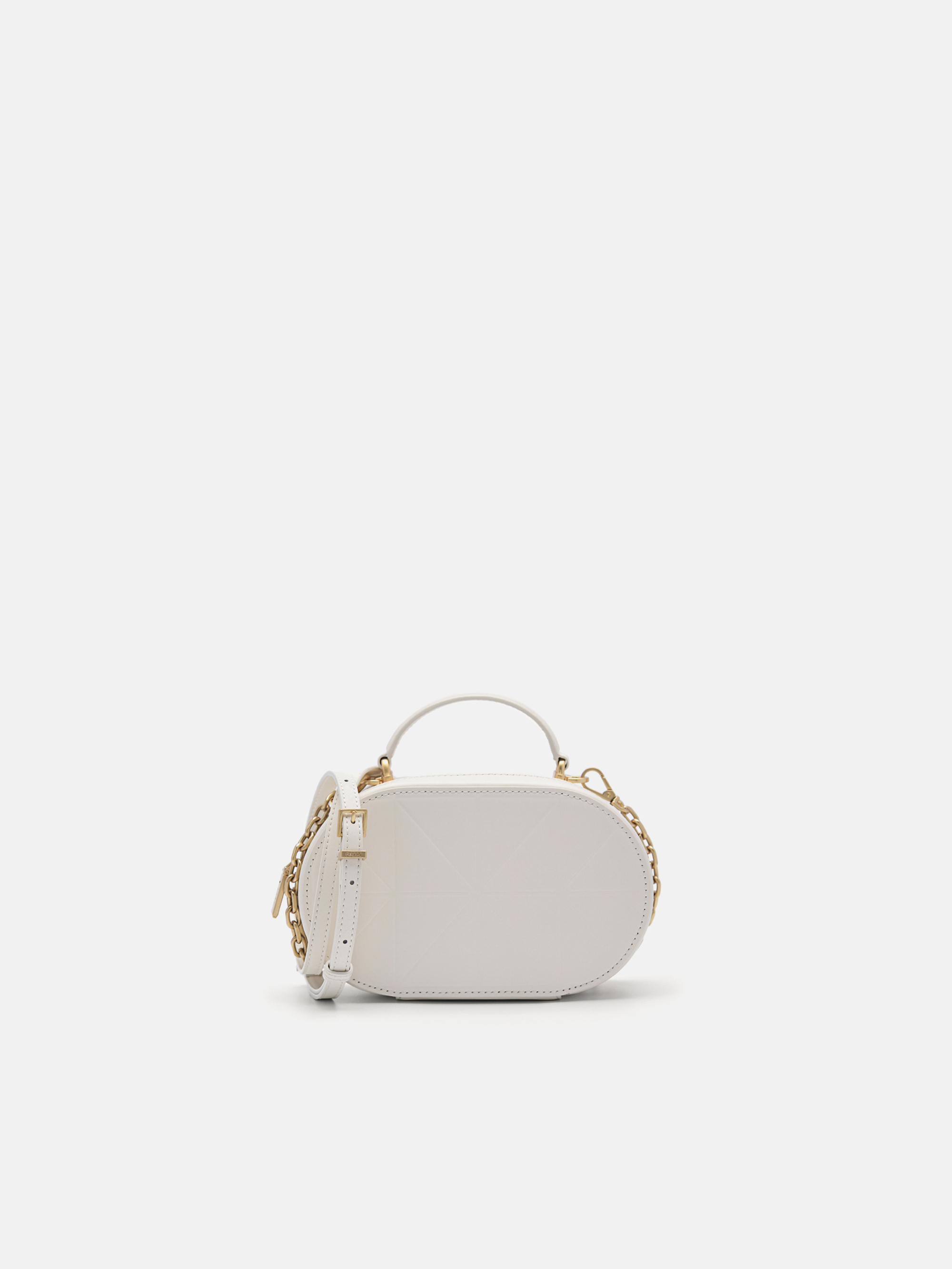 Chalk PEDRO Studio Cara Leather Mini Shoulder Bag in Pixel - PEDRO MY