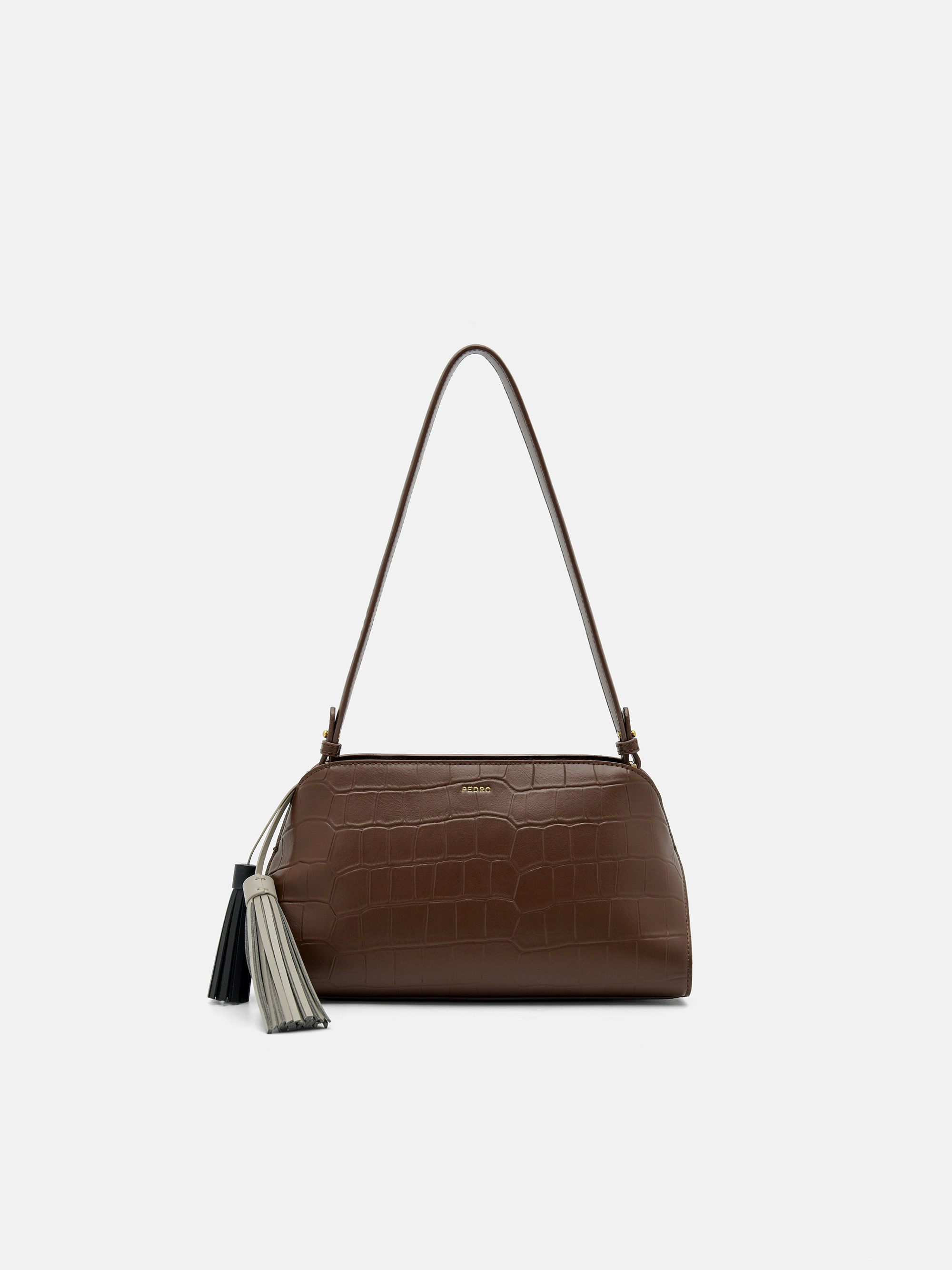 Dark Brown Tassel Shoulder Bag - PEDRO SG
