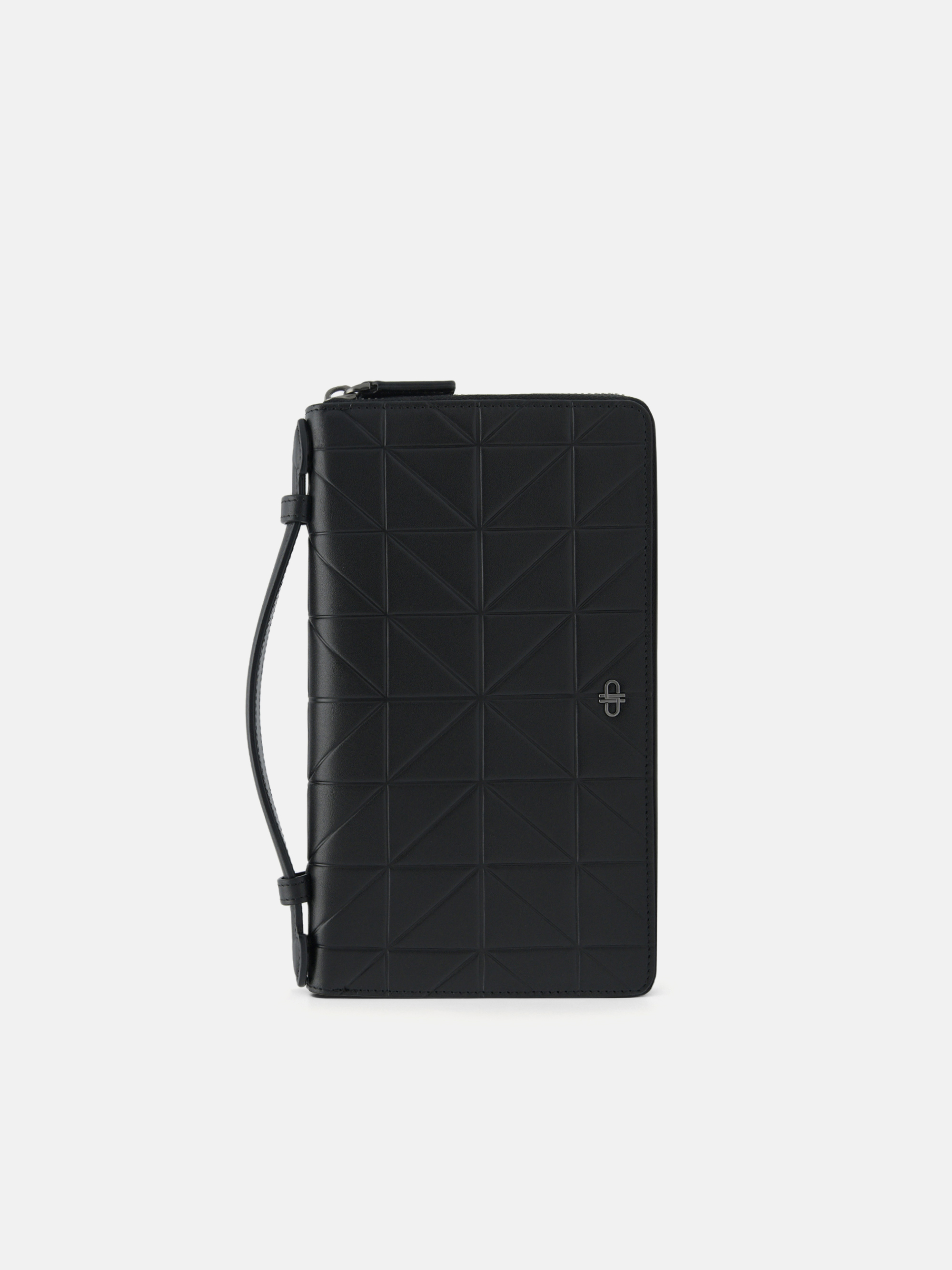 Black PEDRO Icon Leather Travel Organiser in Pixel - PEDRO MY