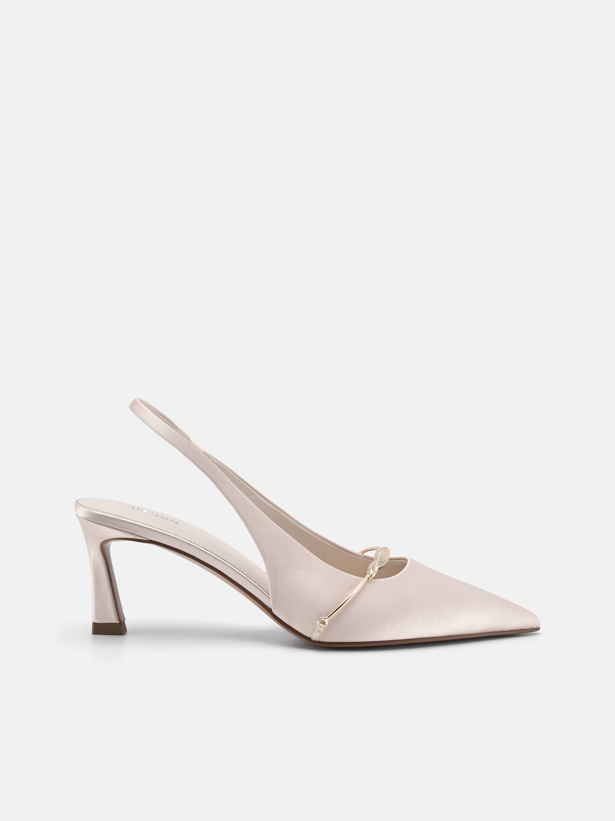 Champagne Mira Satin Slingback Pumps - PEDRO MY