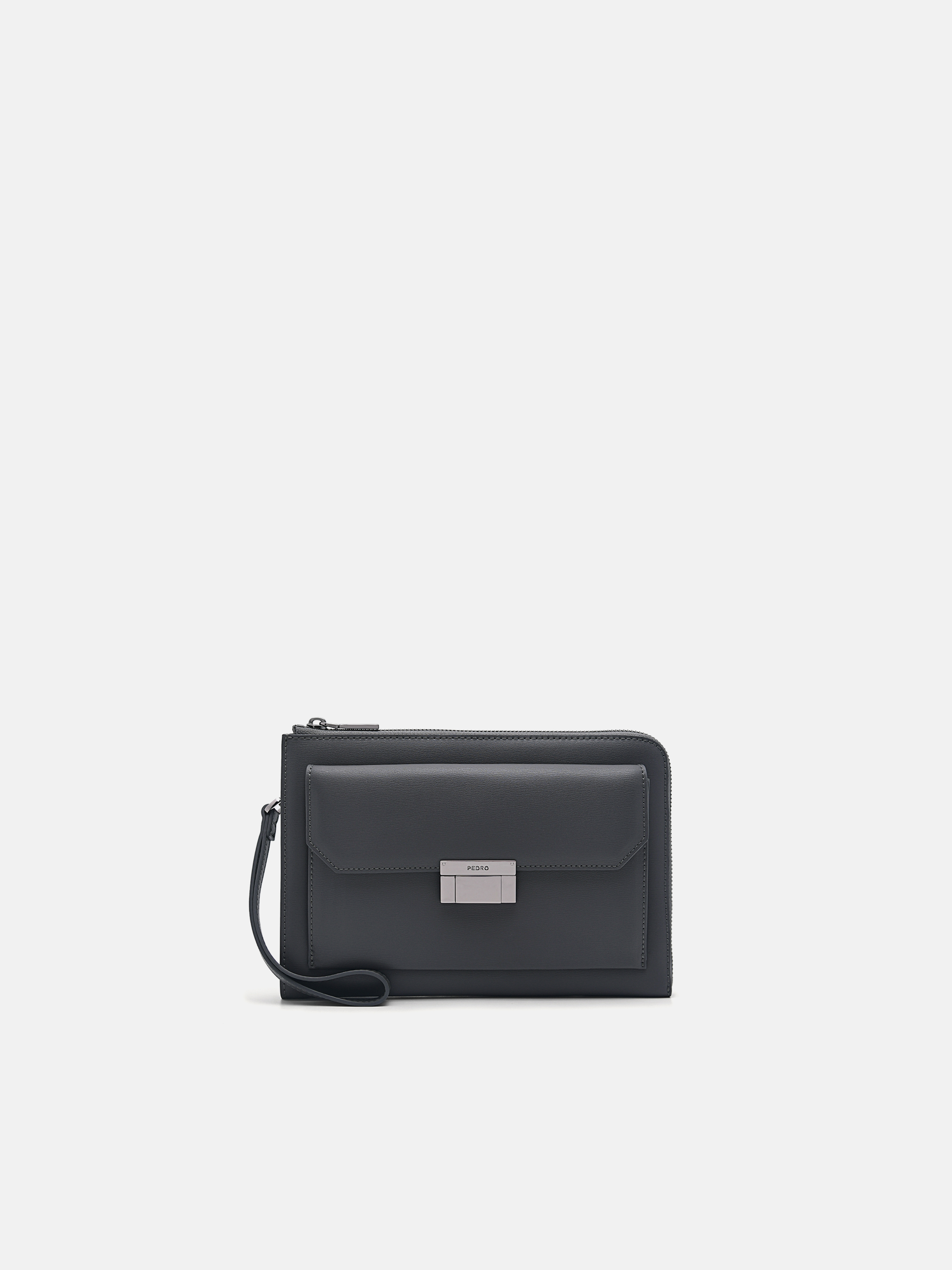 Dark Grey Henry Leather Clutch Bag - PEDRO PH