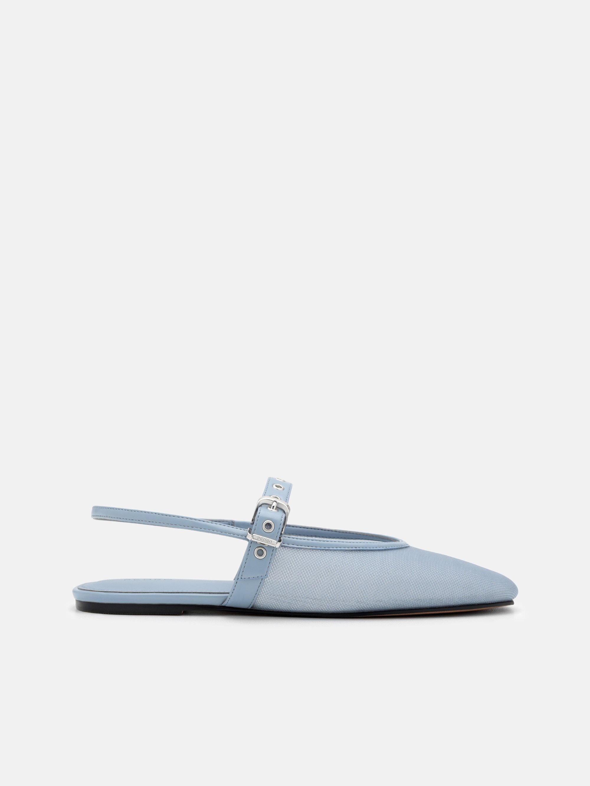 Slate Blue Agnes Mesh Ballerina Flats - PEDRO US