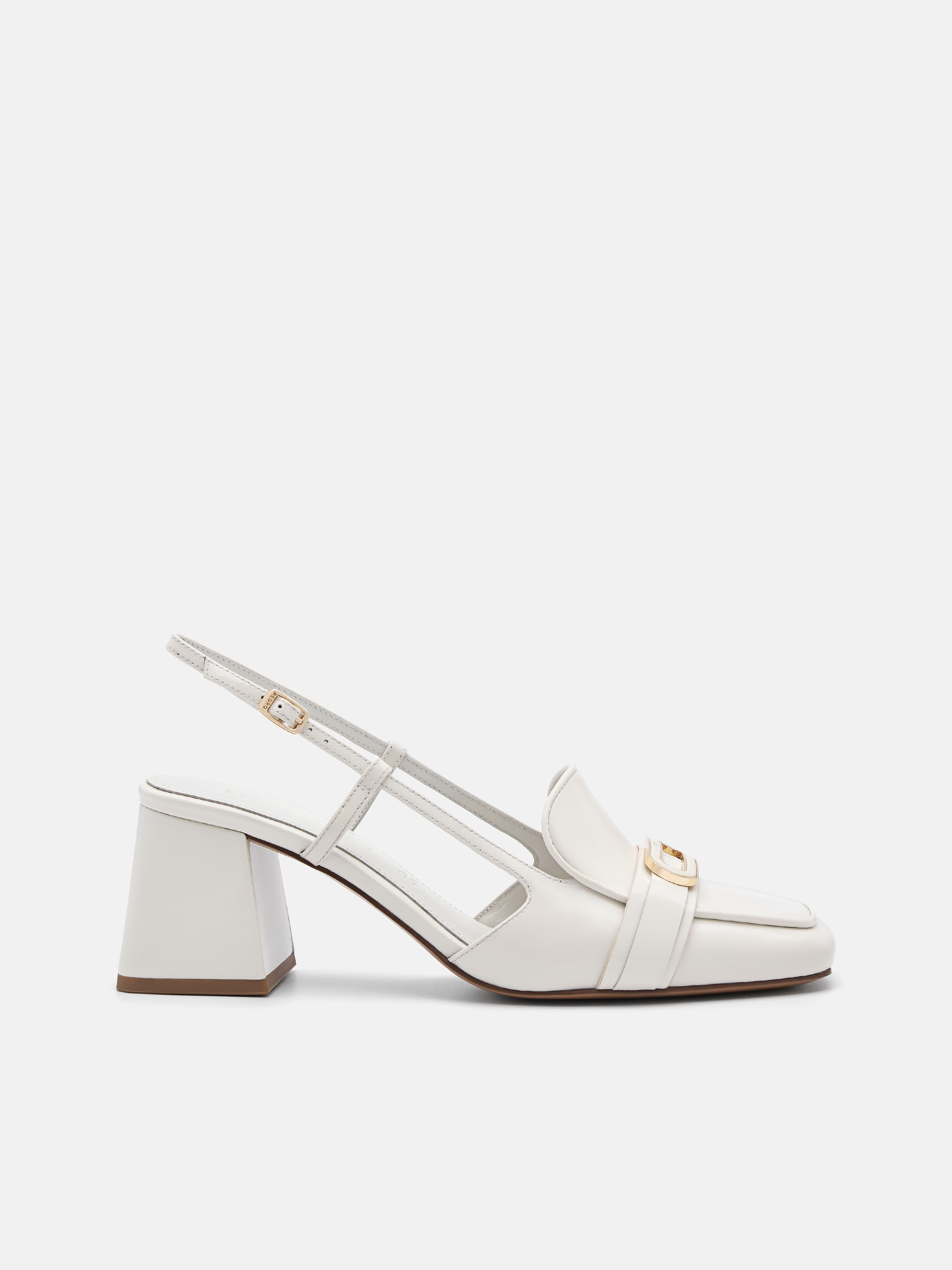 Chalk PEDRO Studio Leather Heel Pumps - PEDRO ID
