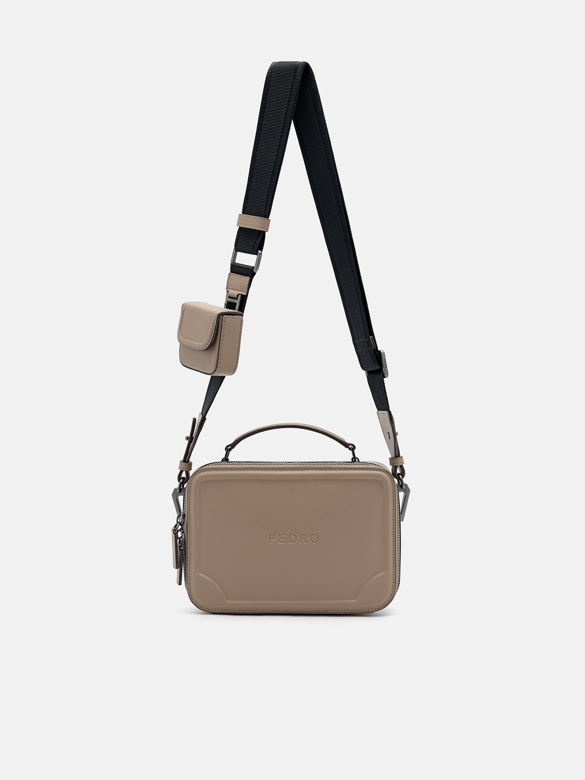 Túi đeo chéo phom chữ nhật Drew nâu xám - PEDRO VN
