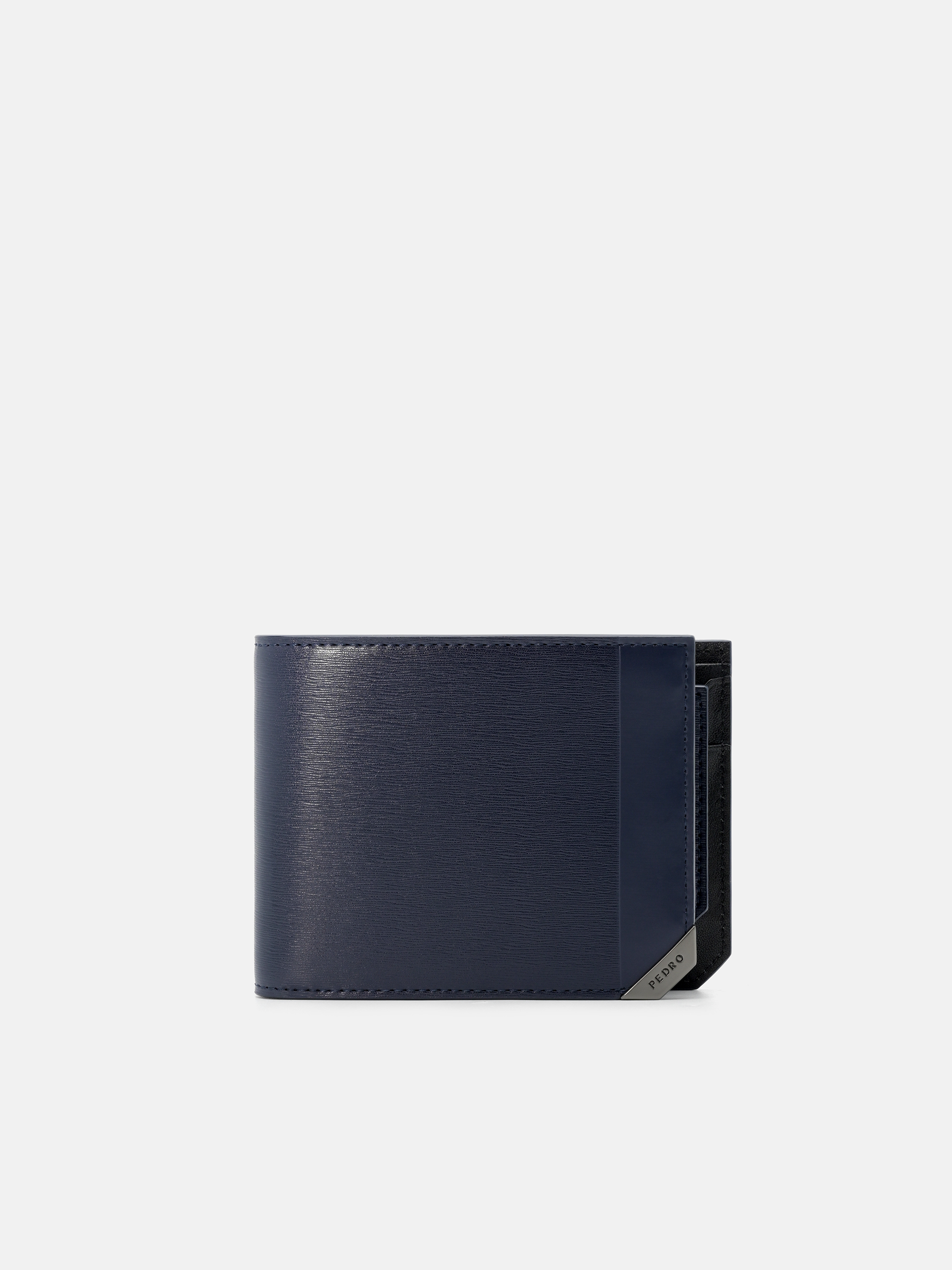 Leather Bi-Fold Wallet with Insert navy - PEDRO VN
